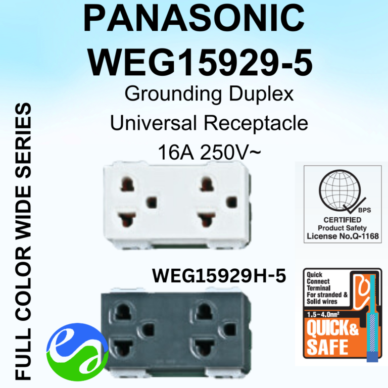 PANASONIC – WIDE SERIES -Grounding Universal Receptacle (Duplex ...